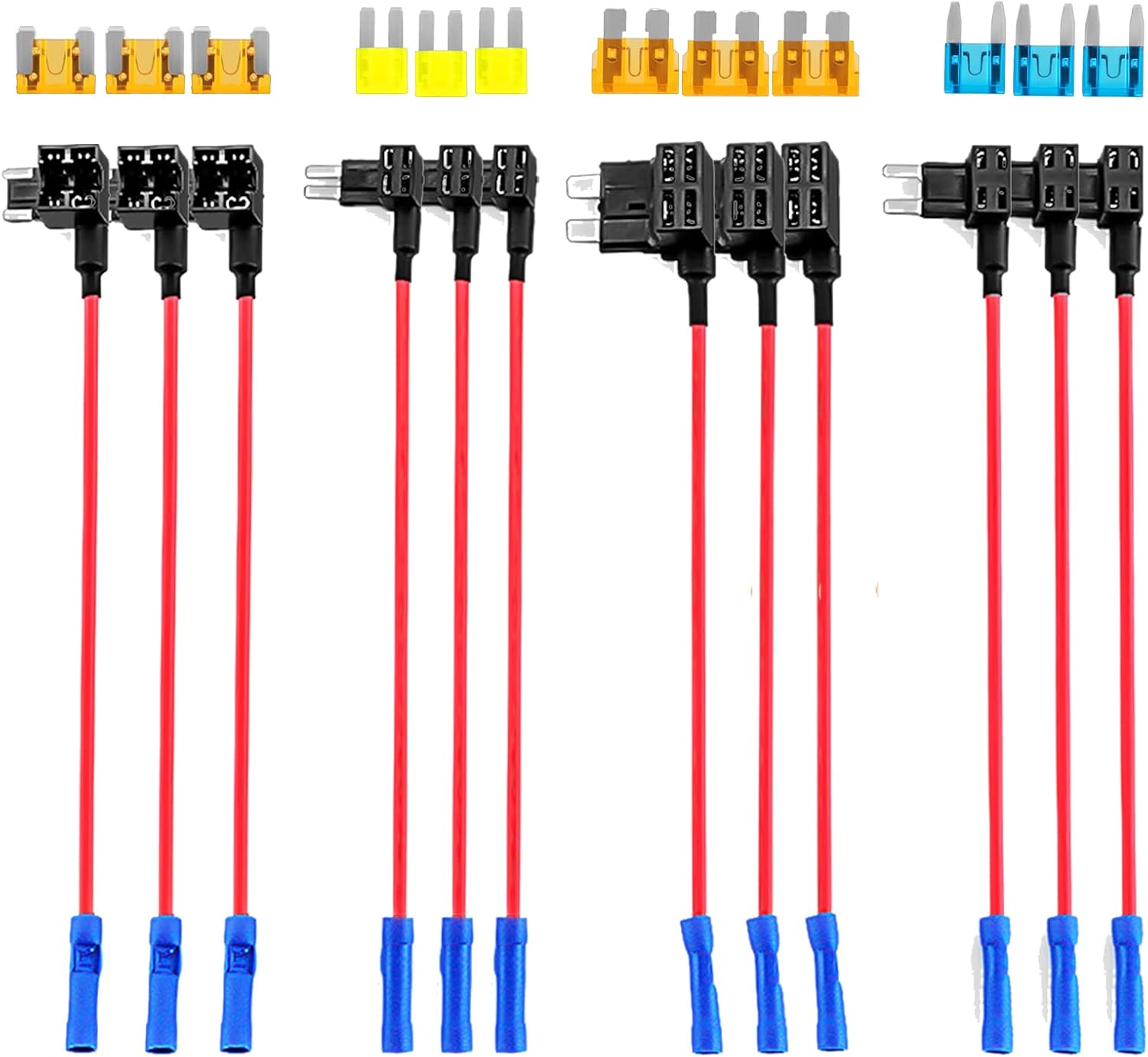 WeiSen 4 Types 12V Cars Add-a-Circuit Adapter and Fuse Kit - Dual-slot ...
