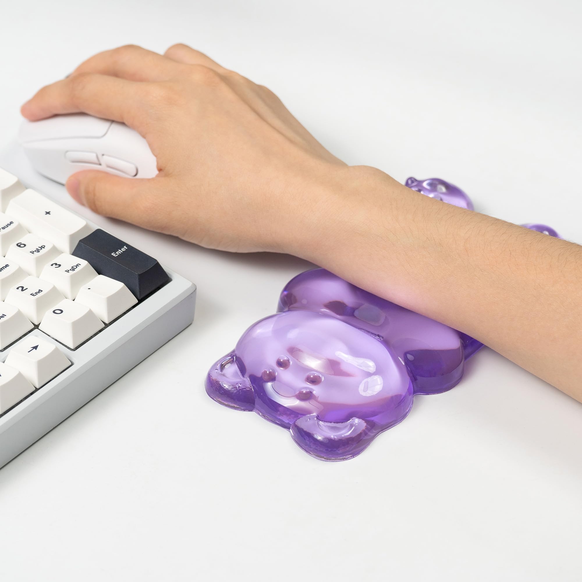 Snapklik.com : Ergonomic Silicone Gel Mouse Wrist Rest Purple Clear ...