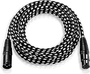 Amazon.co.jp: Fabric Braided Xlr Cable Male to Female M/F 3pin Jack ...