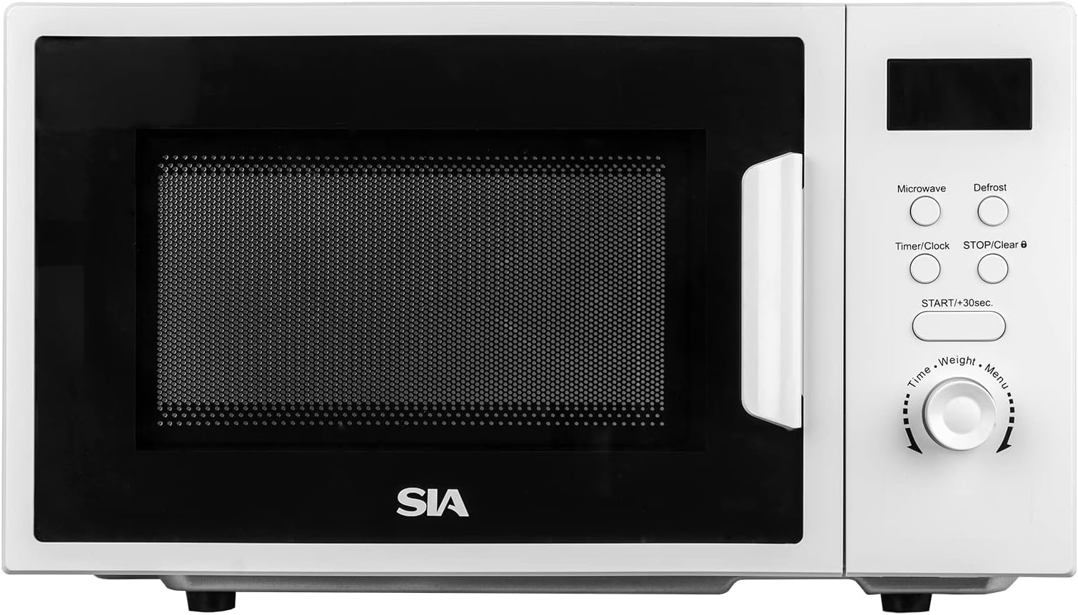 SIA FDM21WH 20L White Microwave, Digital Display, 700W, 8 Auto ...