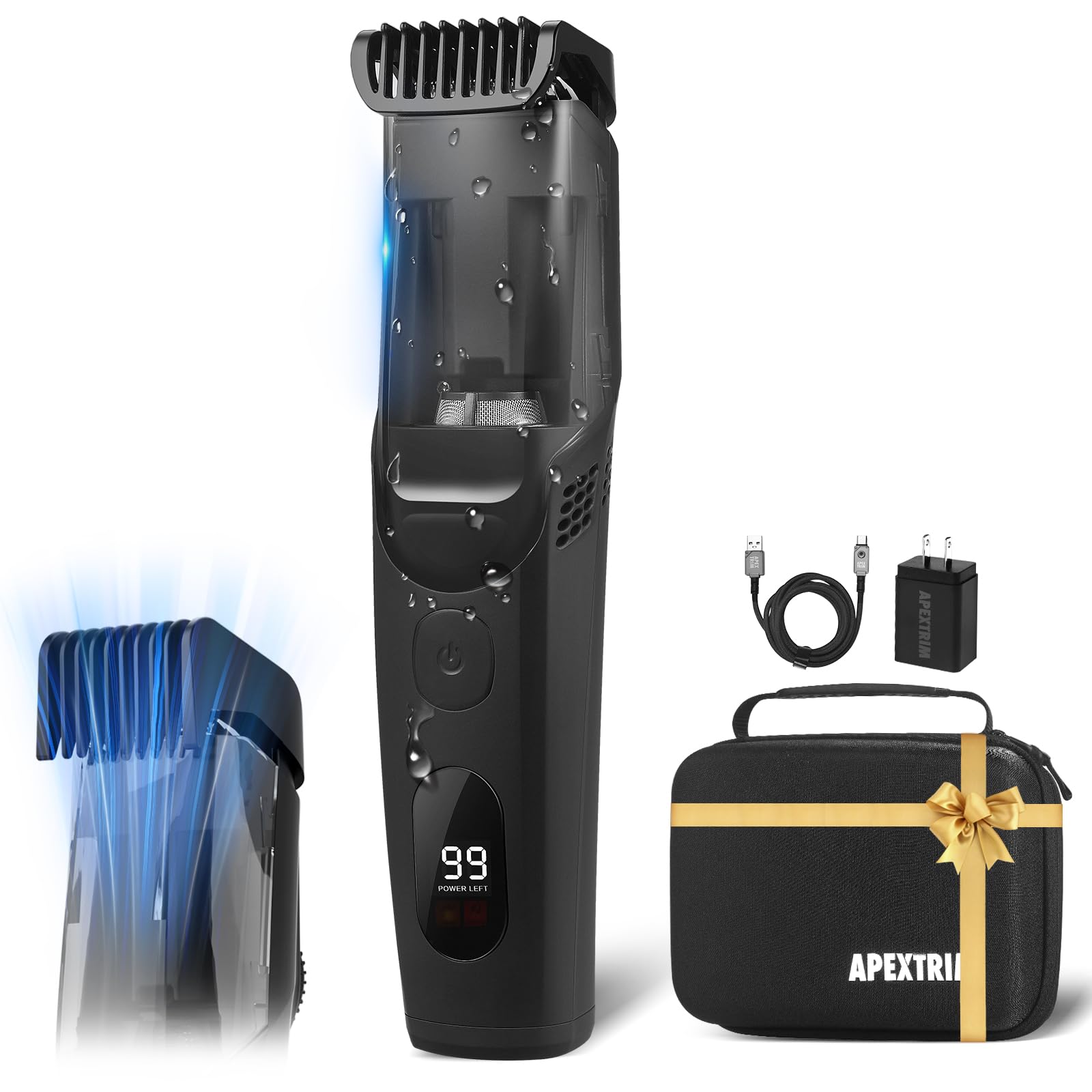 Amazon.com: ATVOXIS Vacuum Beard Trimmer for Men Rechargeable, IPX6 ...