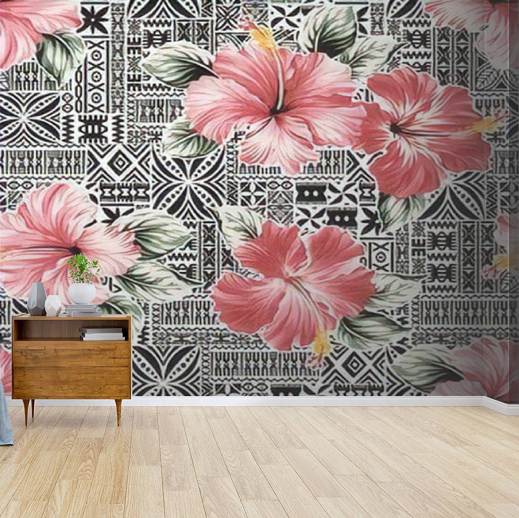 Pink Tribal Pattern Wallpaper Seamless Ethnic Background In Pink White