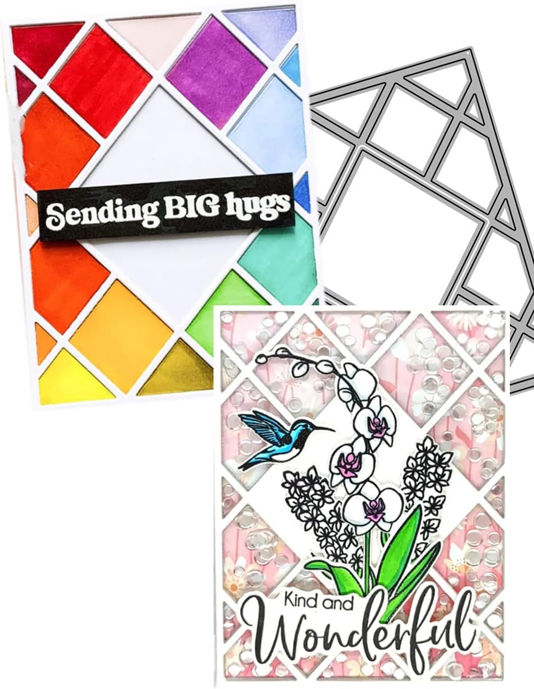 Amazon.com: Silver Cutting Dies for Card Making Rectangle Triangle ...