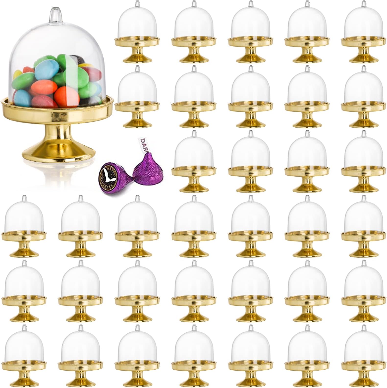 Amazon.com: Mini Cake Stand Glass Mini Cupcake Display Plate with Dome ...