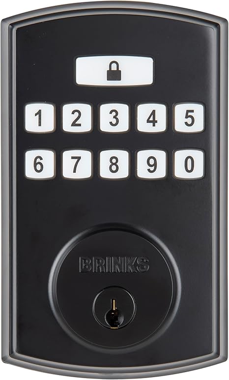 BRINKS Keyless Entry Door Deadbolt, High-Security Keypad Door Lock, 50 ...