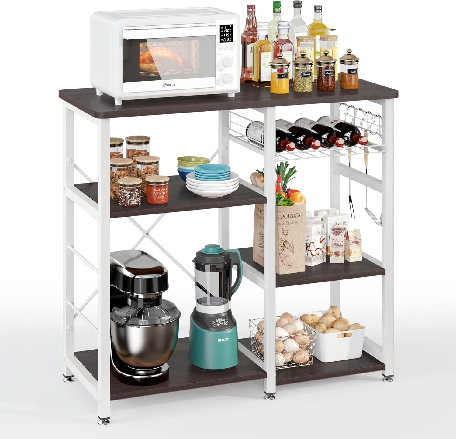 Amazon.com - Wellynap Kitchen Baker's Rack, Coffee Bar Cabinet ...