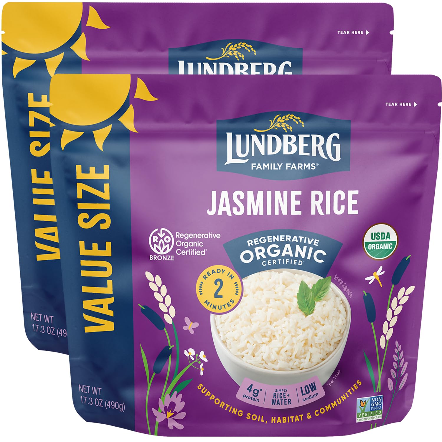 Amazon.com : Lundberg Rice, Microwave or Stovetop, 2-Pack – White ...