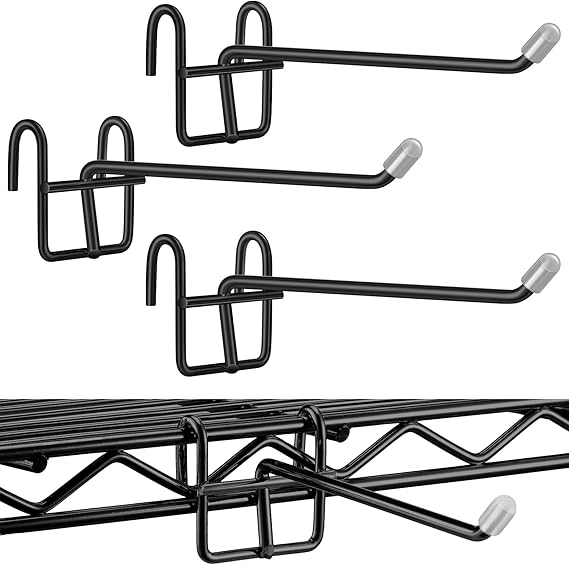 Amazon.com: MorningRo 4 Pcs Accessory Hooks for Wire Shelving with ...