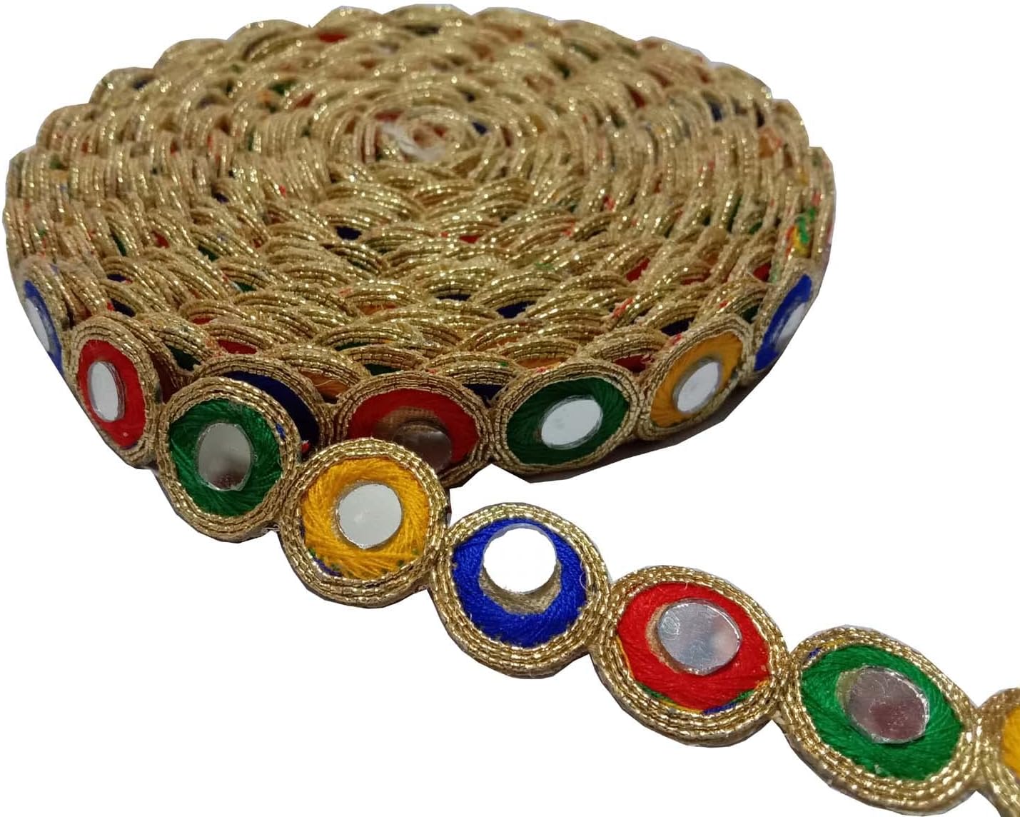 Amazon.com: Indian Mirror Work Border by 9 Yard - Multi Gota Patti Lace ...