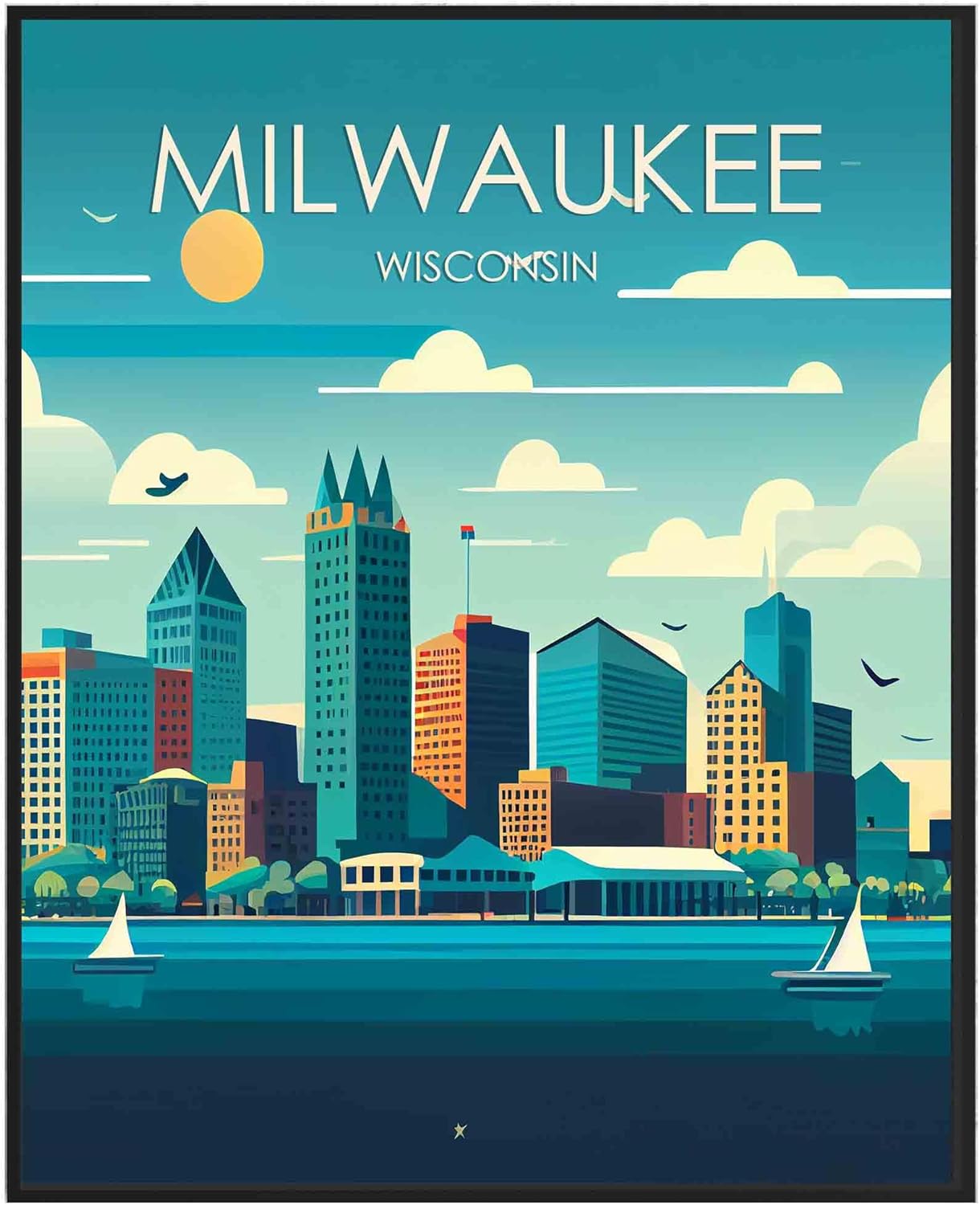 Amazon.com: Milwaukee Poster Art Print, Wisconsin Retro City Artwork ...