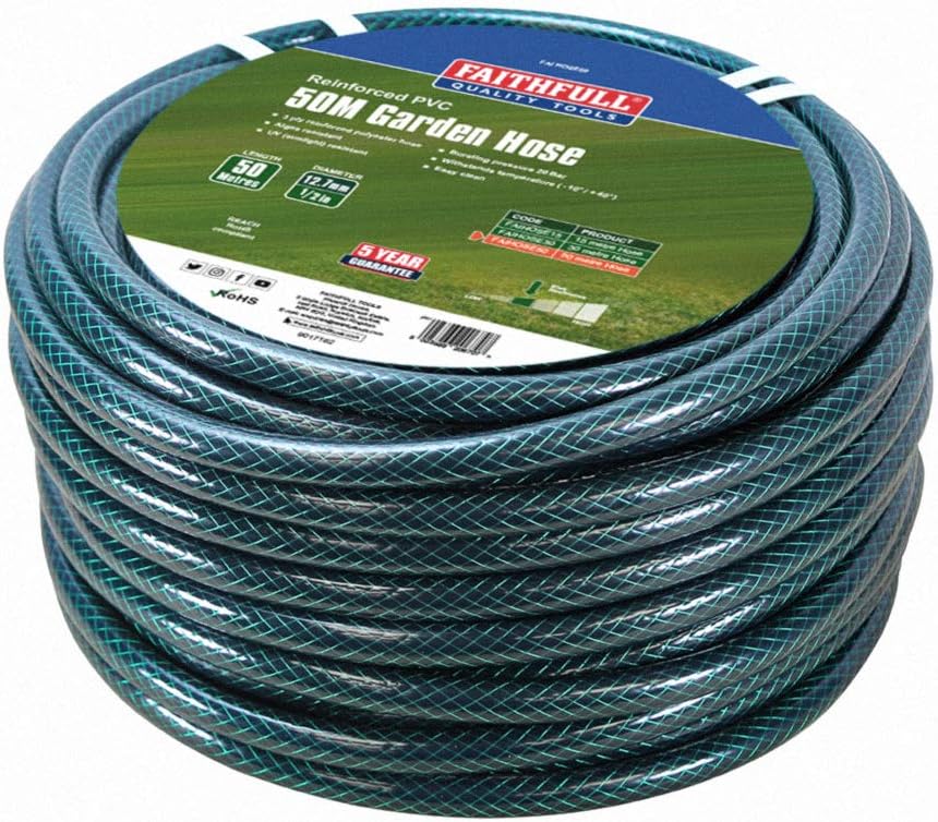 Faithfull 50M (164ft) Reinforced Hose 12.7 mm (1/2 Inch) Diameter ...