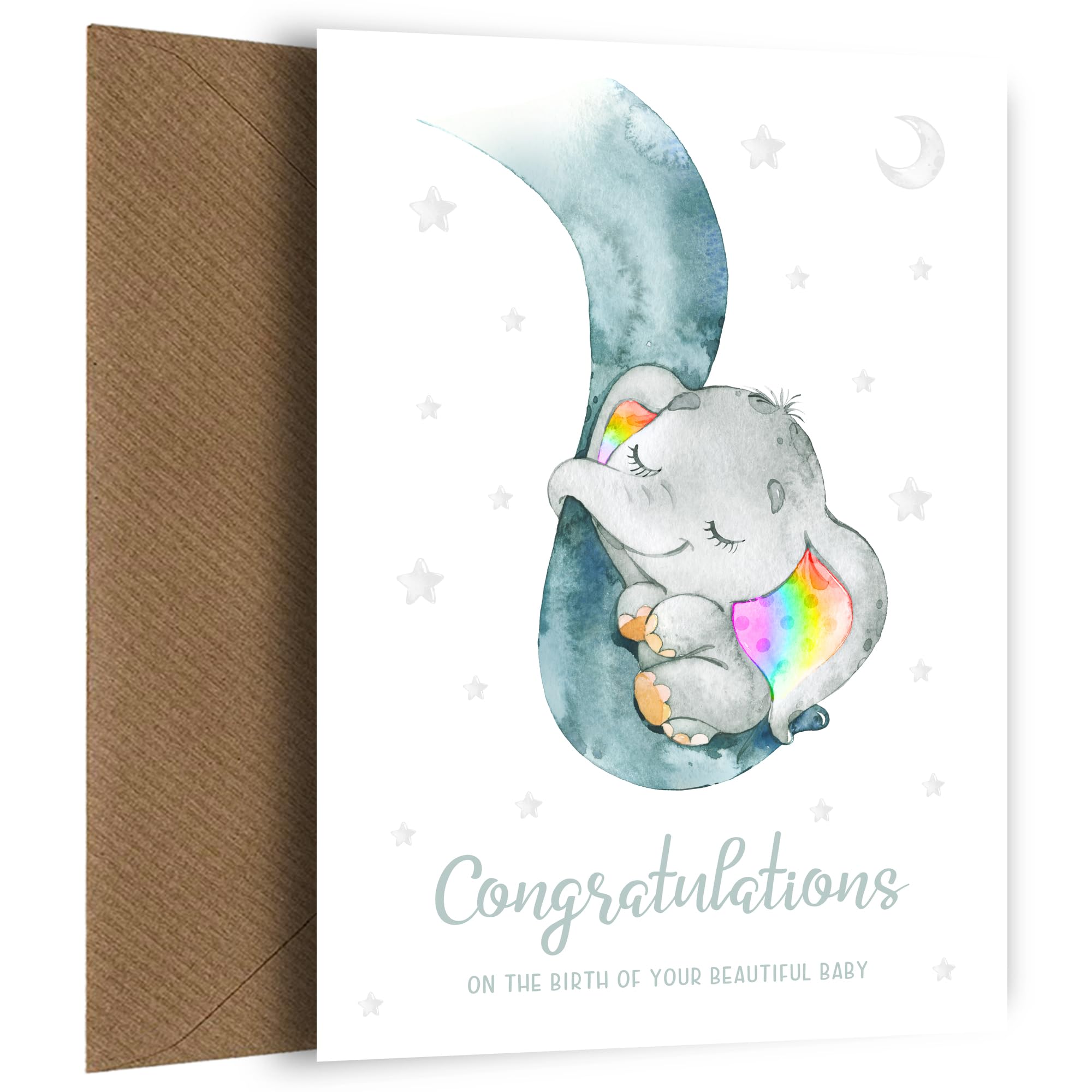 Rainbow Baby Card to say Congratulations New Baby Girl/Boy. Congrats on ...