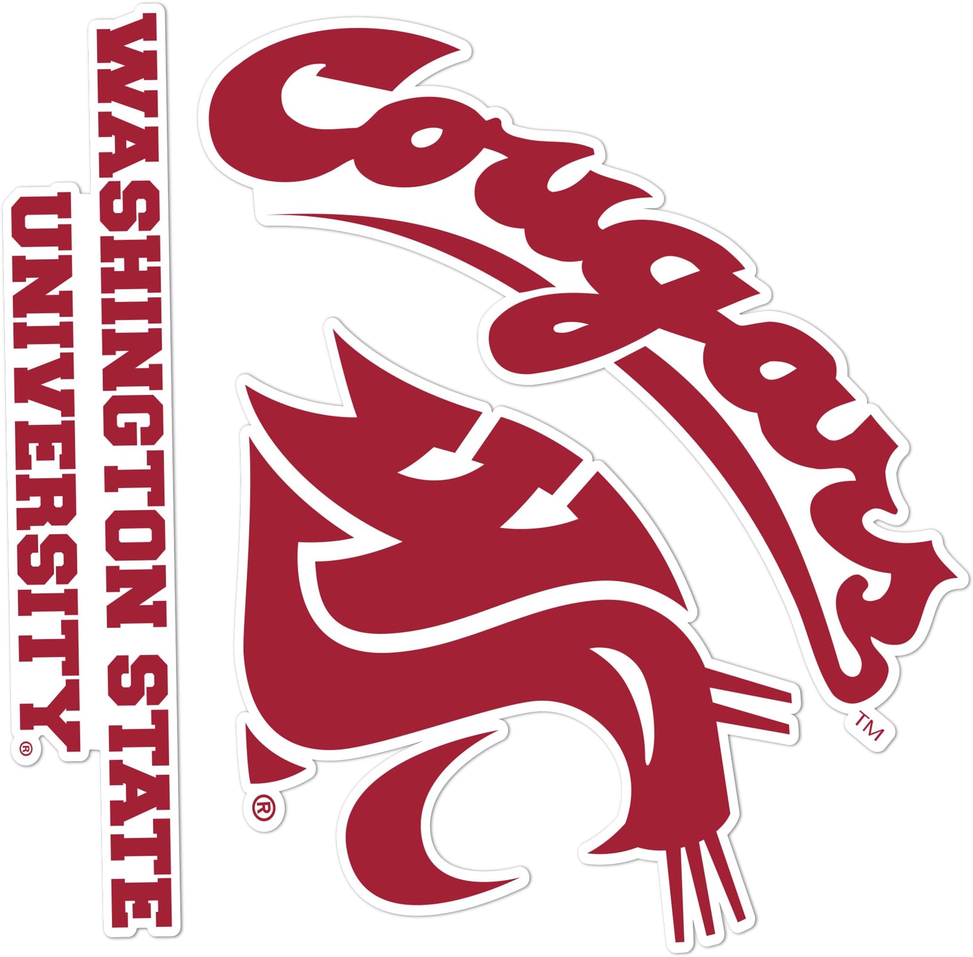 Amazon.com: WSU Cougars 12"x12" Logo Decal - White : Sports & Outdoors