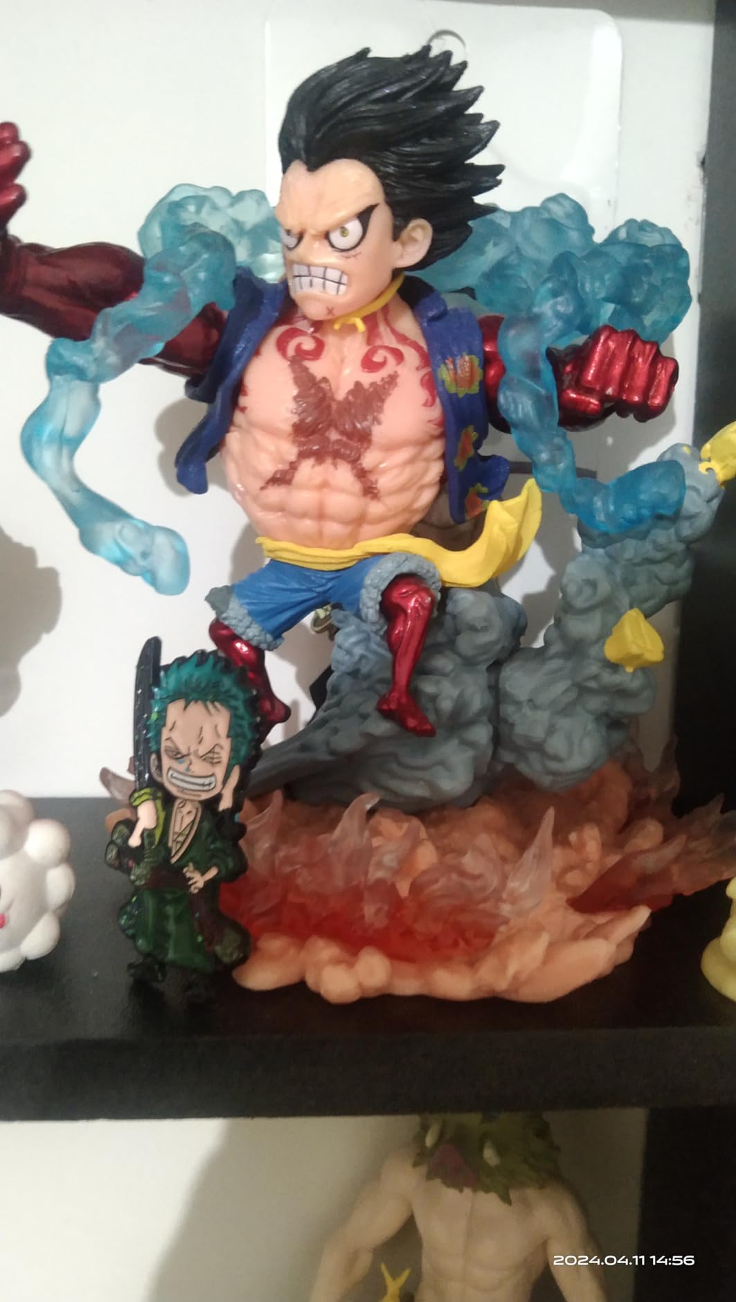 Blue Aura One Piece Monkey D Luffy Action Figure 16CM Gear 4 PVC Anime ...