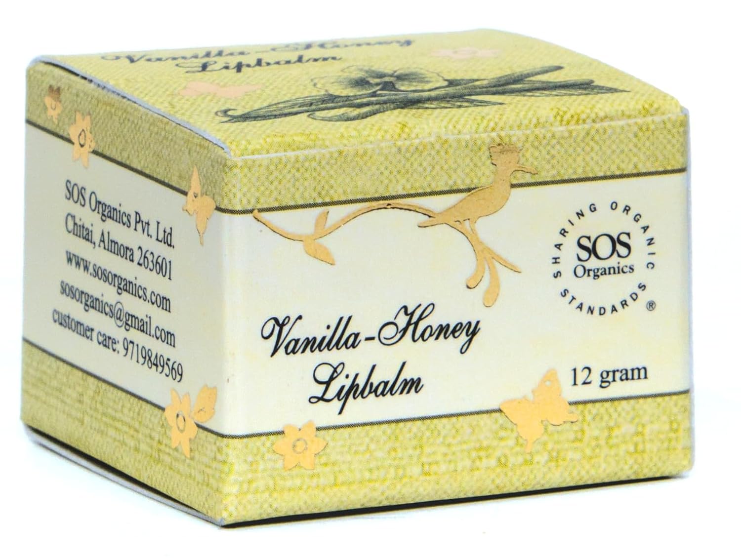 Buy SOS Organics 100% Natural Vanilla-Honey Lip Balm | Pure Beeswax ...