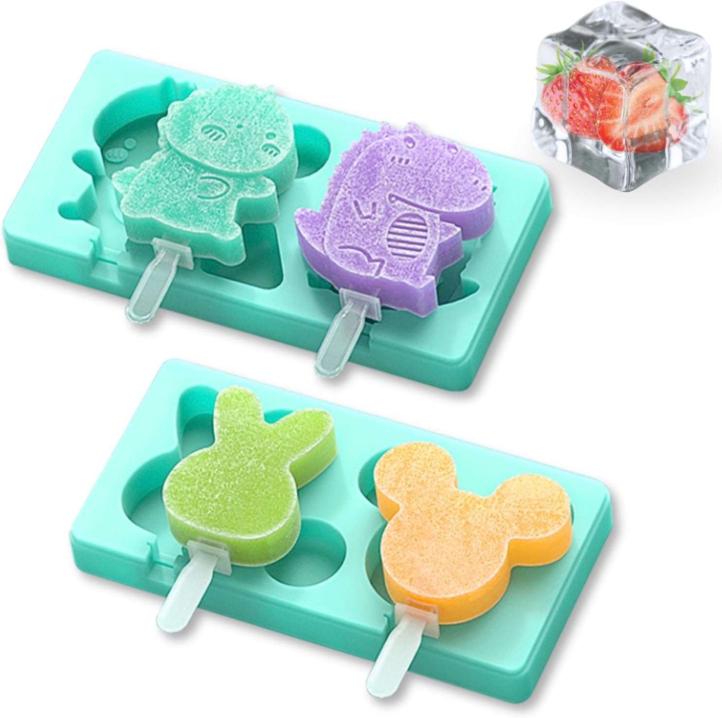 Amazon.com: Crethinkaty Dinosaur Silicone Popsicle Molds, Silicone ...