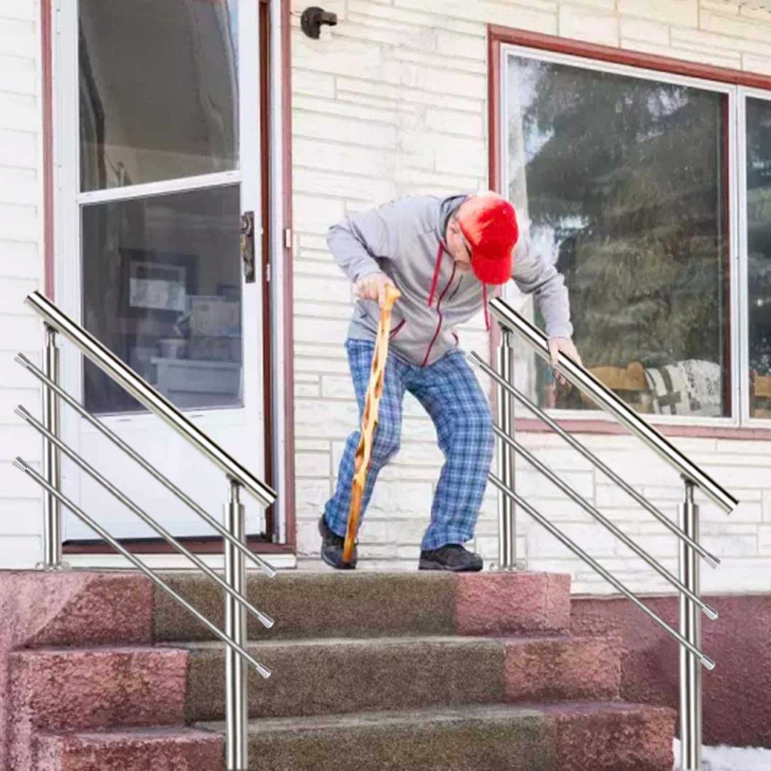 Hanone Stainless Steel Handrail for Deck Stairs - Safe and Adjustable ...