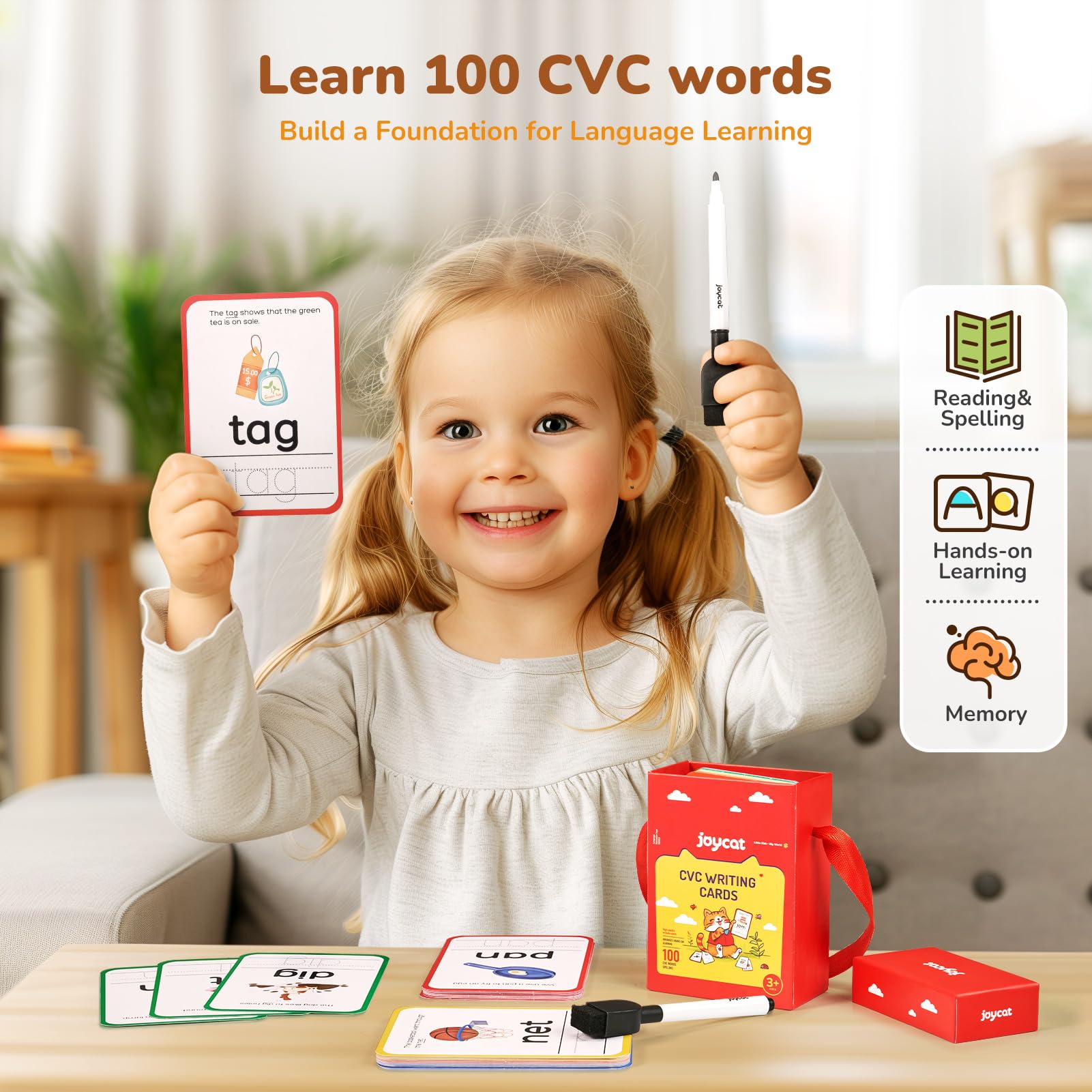 Snapklik.com : CVC Writing & Spelling Flash Cards, 100 Most-used CVC ...