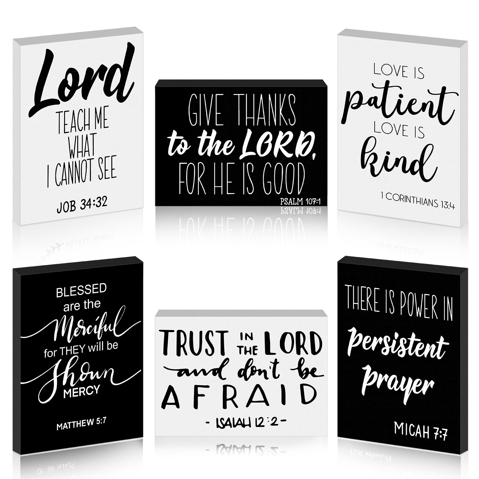 Amazon.com: Yalikop 6 Pcs Bible Verse Mini Wood Sign Christian Decor ...