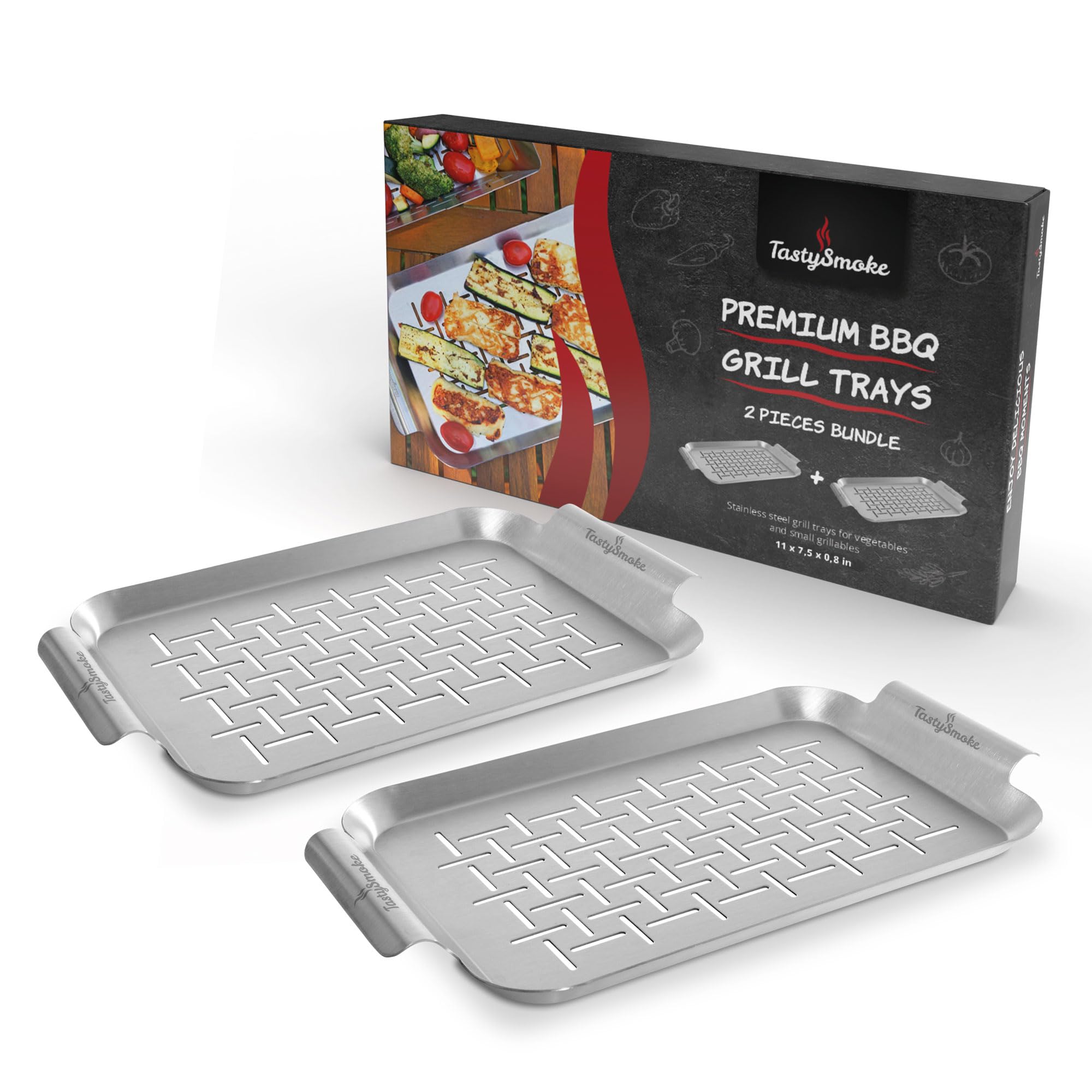 Amazon.com: tastysmoke® Premium stainless steel grill tray - pack of 2 ...