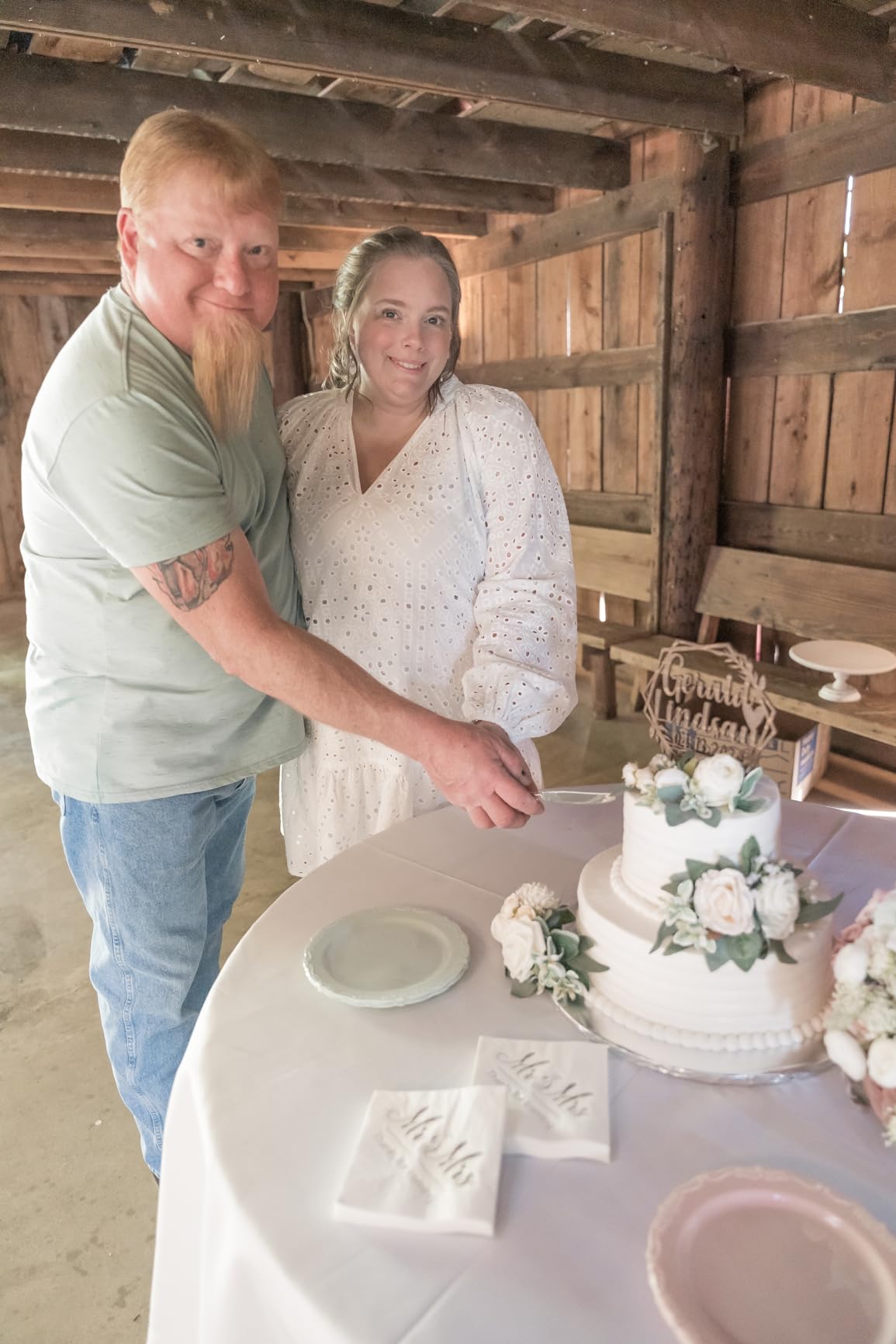 Amazon.com: Rinlong 3Pcs Pre-made Cake Toppers White Flowers Cake ...