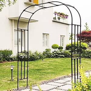 Amazon.co.jp: ALKOY Garden Metal Arch Arbor, Classic Rose Arch Pergola ...