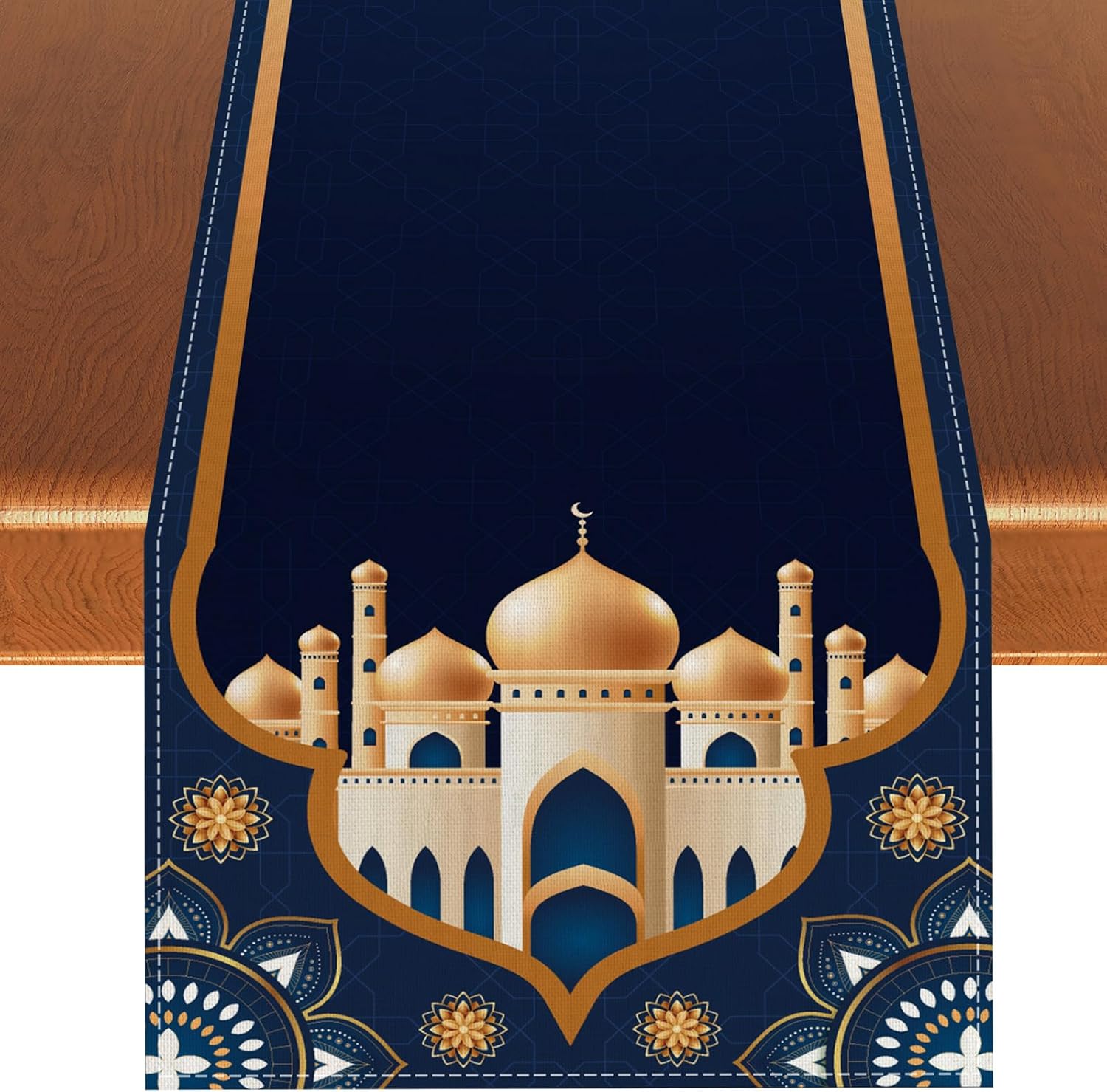 Amazon.com: Linen Ramadan Table Runner Eid Mubarak Tablecloth Islamic ...