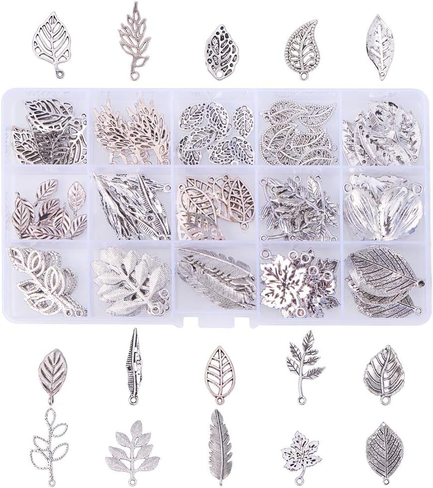 Amazon.com: PH PandaHall 150pcs Tree Leaf Charms, 15 Style Filigree ...