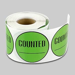 Amazon.com : 2 inch Round - Counted Inventory Control Labels Stickers w ...