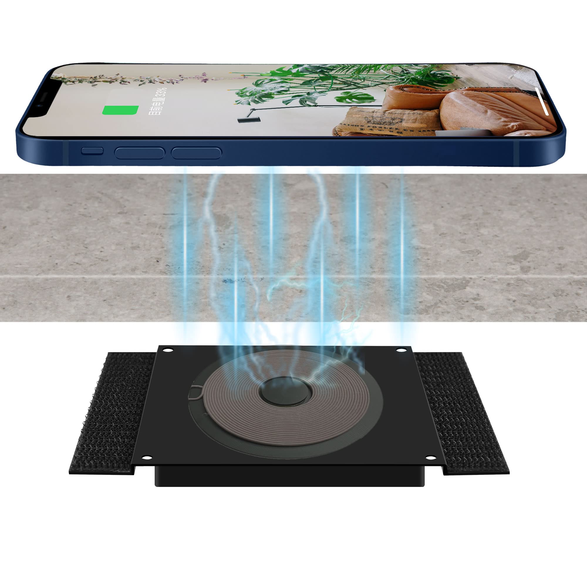 UUMAO Invisible Wireless Charger New Velcro Design, Under Desk ...