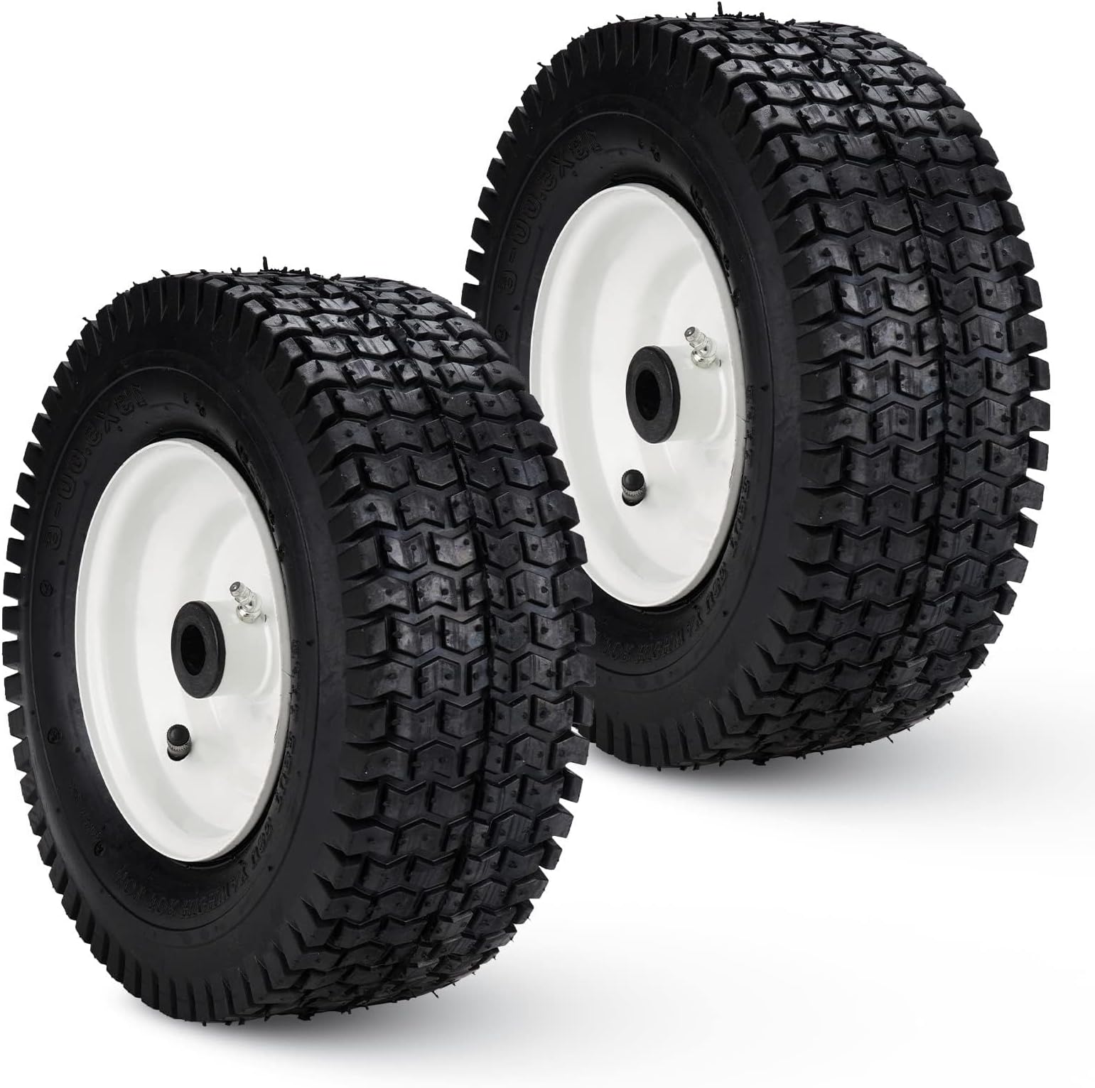 Amazon.com : New Air Filled Lawn Mower Tires on Wheel 13x5.00-6", 3" Centered Hub, 3/4" Greased ...