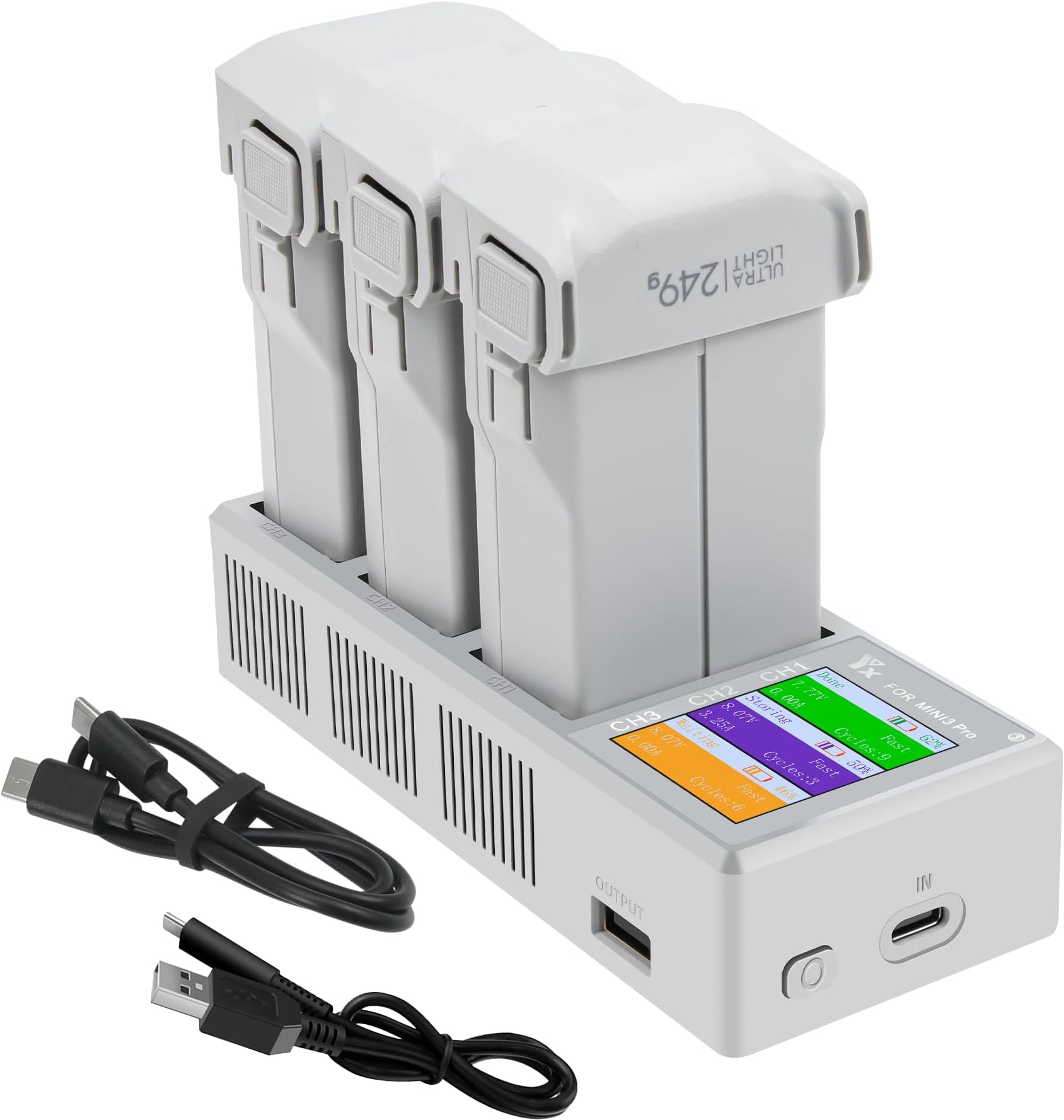 Amazon.com: DJI 30W USB-C Two-Way Charging Hub for Mini 3 Pro Batteries ...