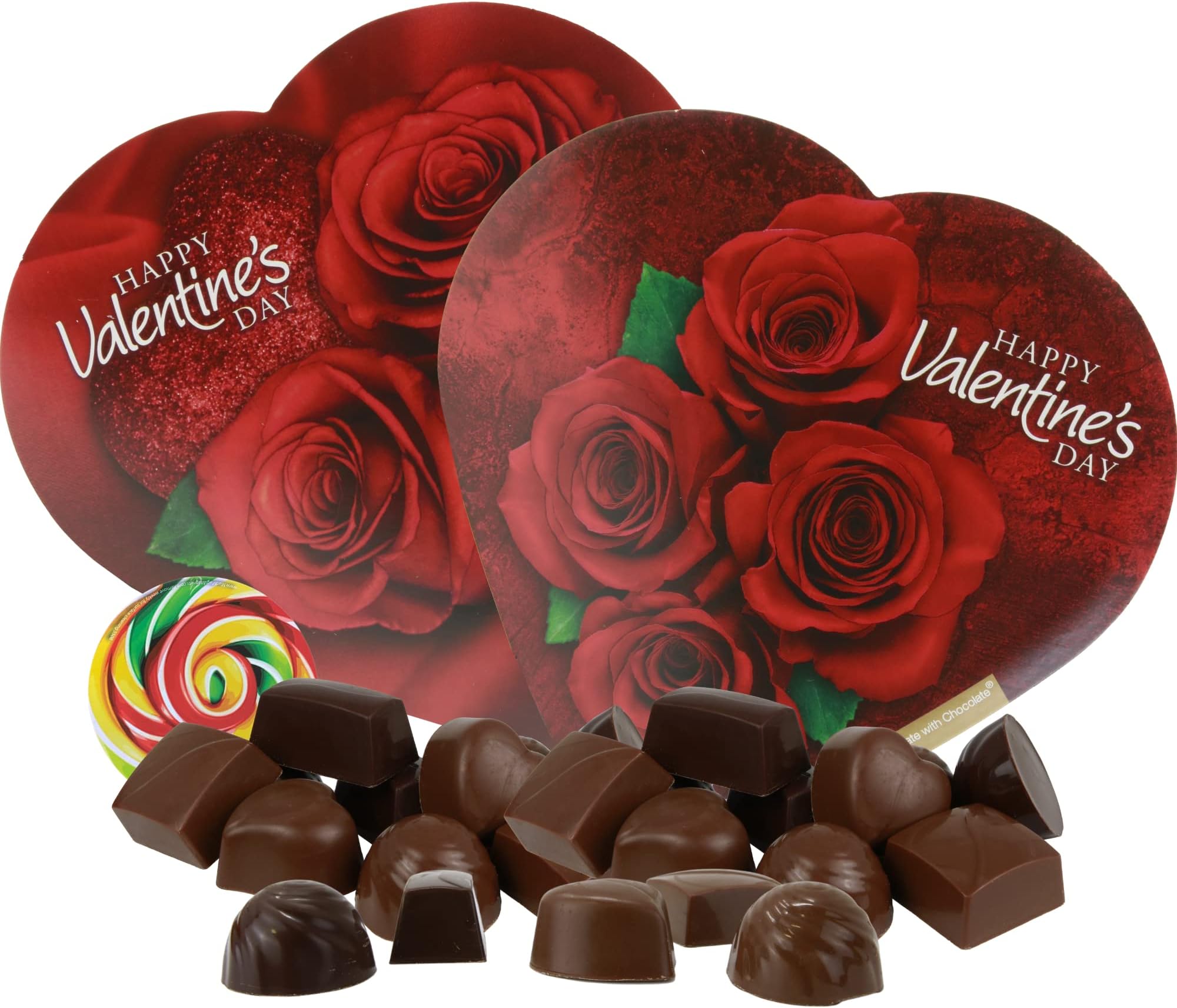 Amazon.com : Valentines Chocolate Truffles Heart Box Set Bundle, Red ...