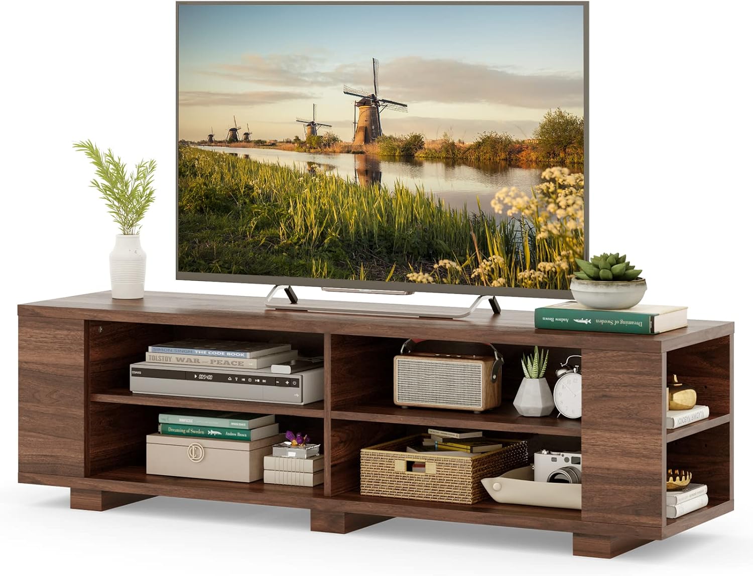 Amazon.com: Giantex TV Stand Entertainment Center - Farmhouse ...