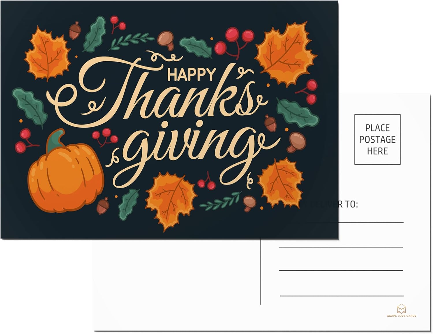 Amazon.com : AGAPE LOVE CARDS Thanksgiving Postcards for Students - (50 ...