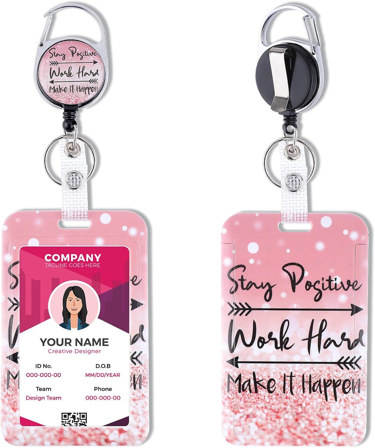 Dimeho Badge Holder with Retractable Reel Heavy Duty Vertical Card ...
