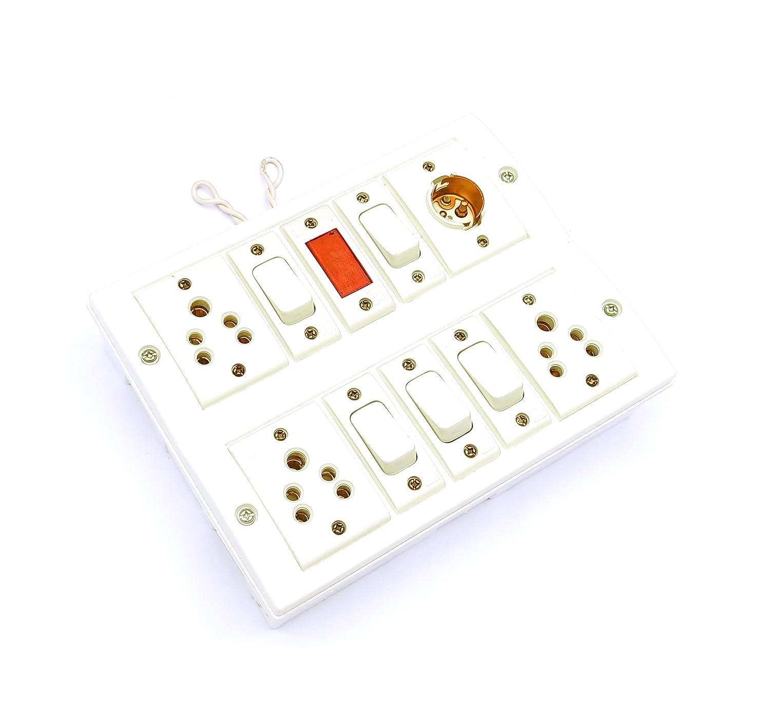 KGN PVC Plastic Material Electric Switch Board with 5 Switches (One ...