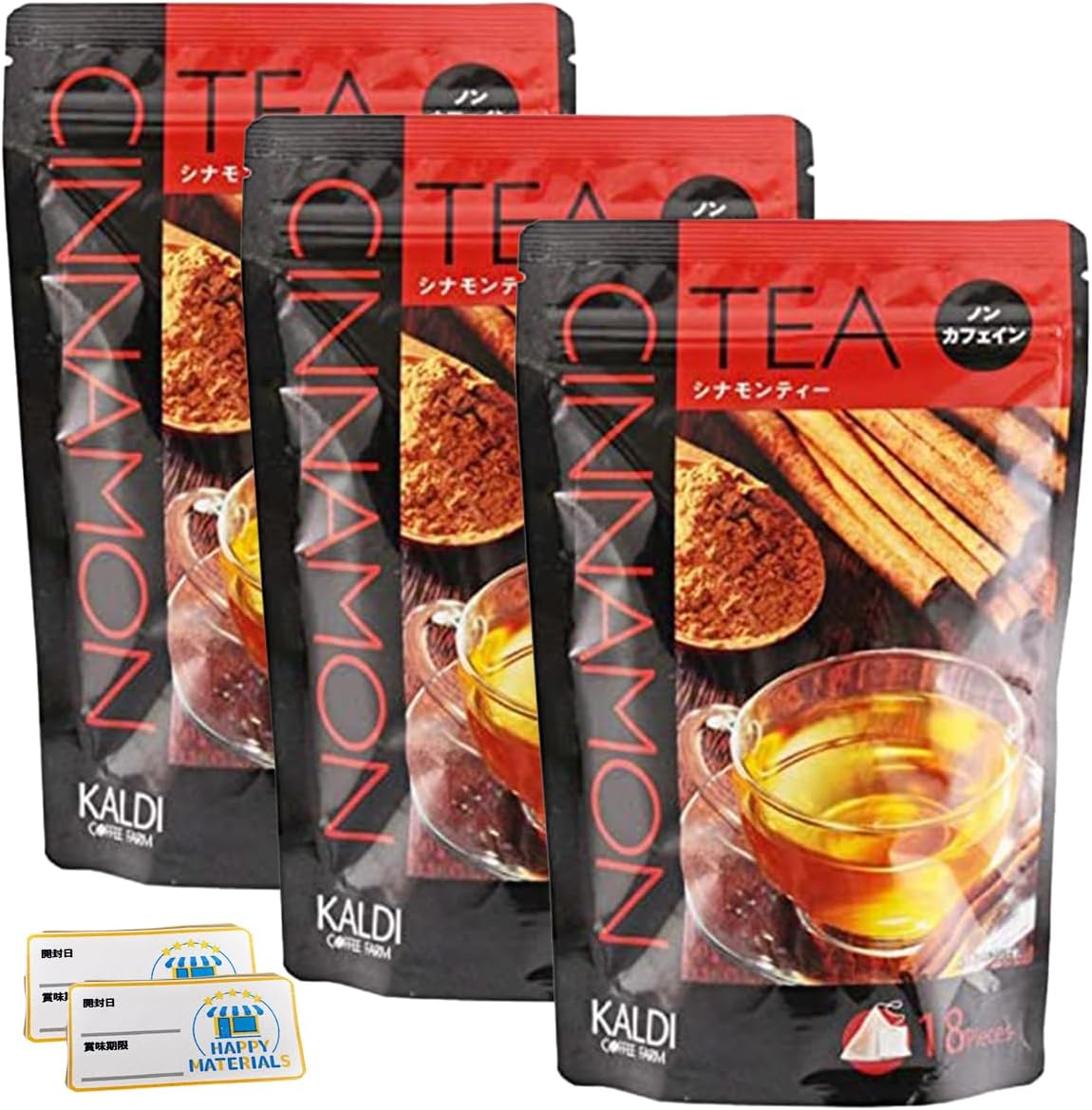 Amazon | KALDI オリジナル シナモンティー 18TB ×3袋 ハピマテ開封日シール付 | ノーブランド品 | ハーブティー 通販