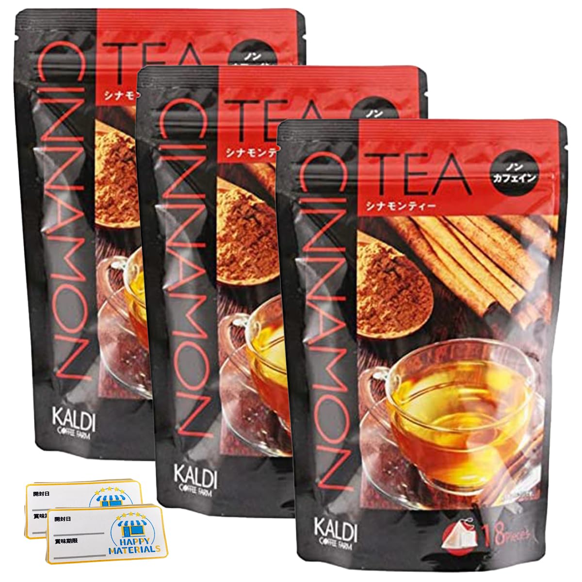 Amazon | KALDI オリジナル シナモンティー 18TB ×3袋 ハピマテ開封日シール付 | ノーブランド品 | ハーブティー 通販