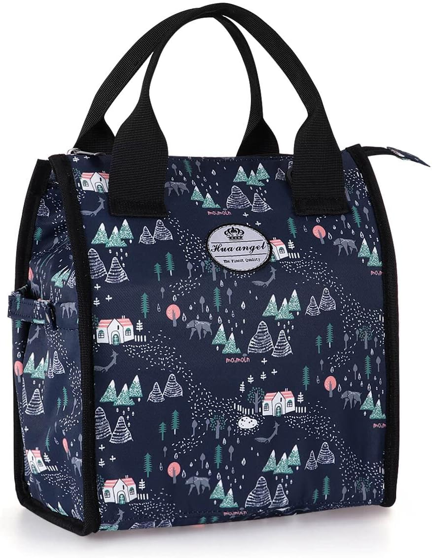 Amazon.com: HUA ANGEL Insulated Lunch Bag, Leakproof Crossbody Lunch ...