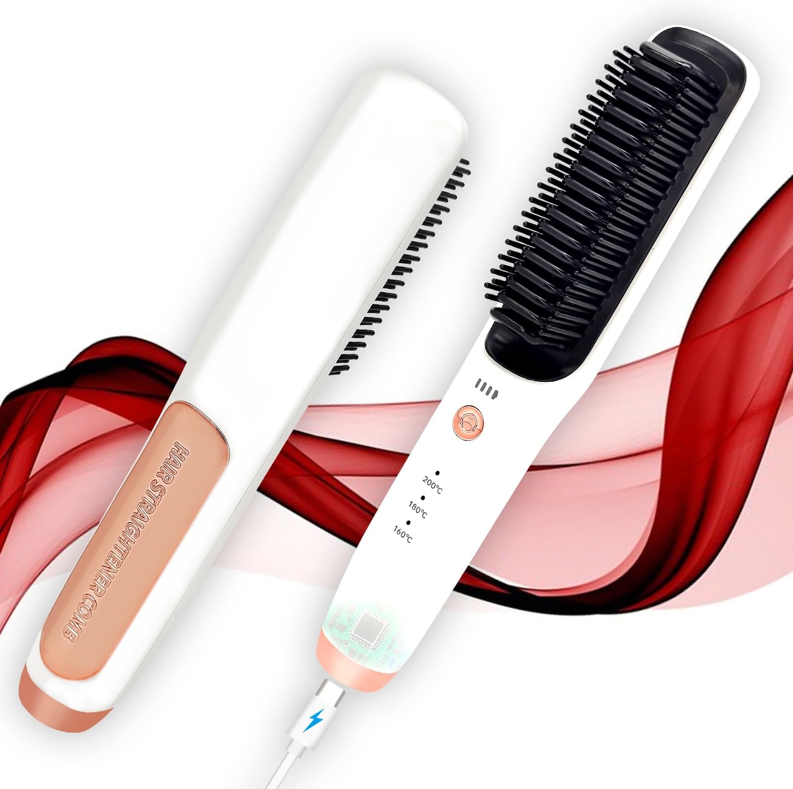 Amazon.com : Conair Double Ceramic Straightening Brush, Heated Hair ...