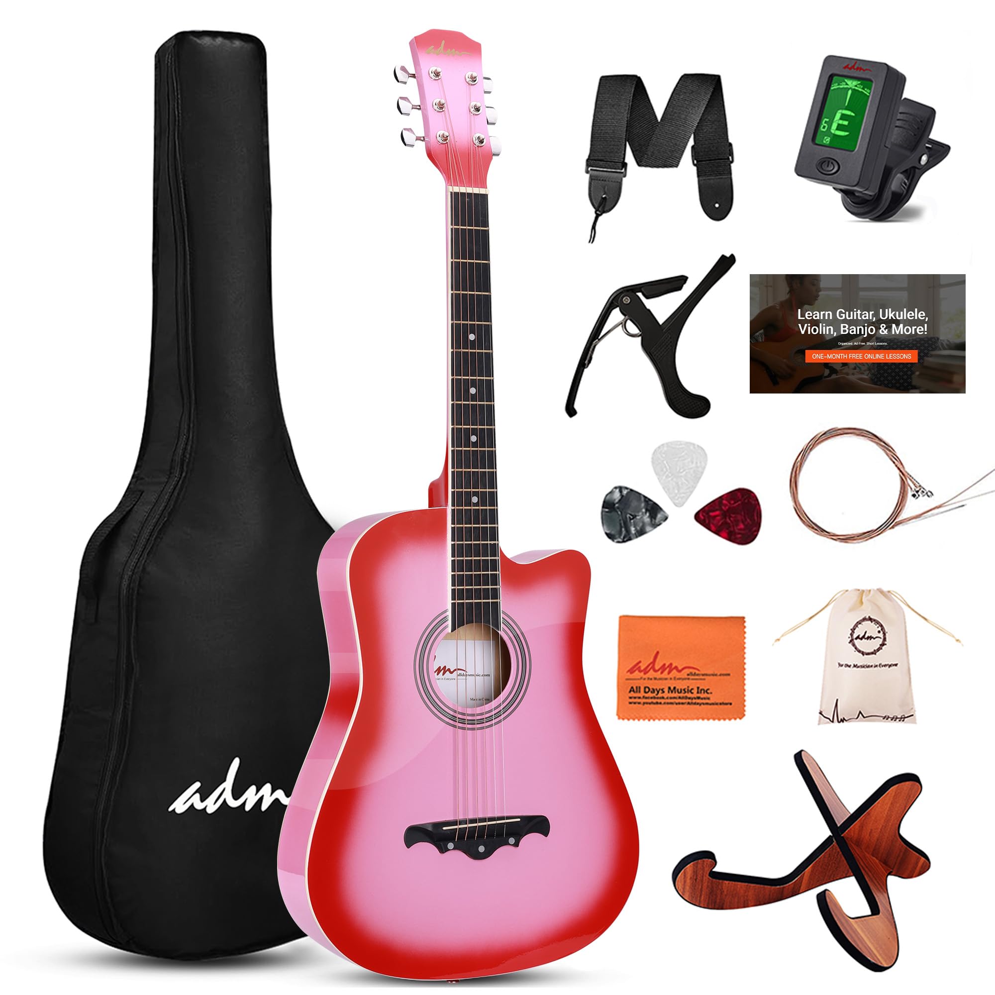 Snapklik.com : ADM 38" Inch Acoustic Guitar Bundle For Beginners Adults