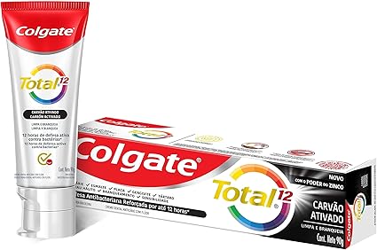 Colgate Creme Dental Total 12 Carvão Ativado 90G : Amazon.com.br: Saúde e Bem-Estar