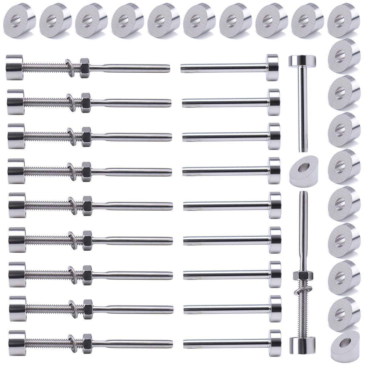 Buy Muzata 10Set 1/8" Hand Swage Tensioner Cable Railing Kit Thread ...