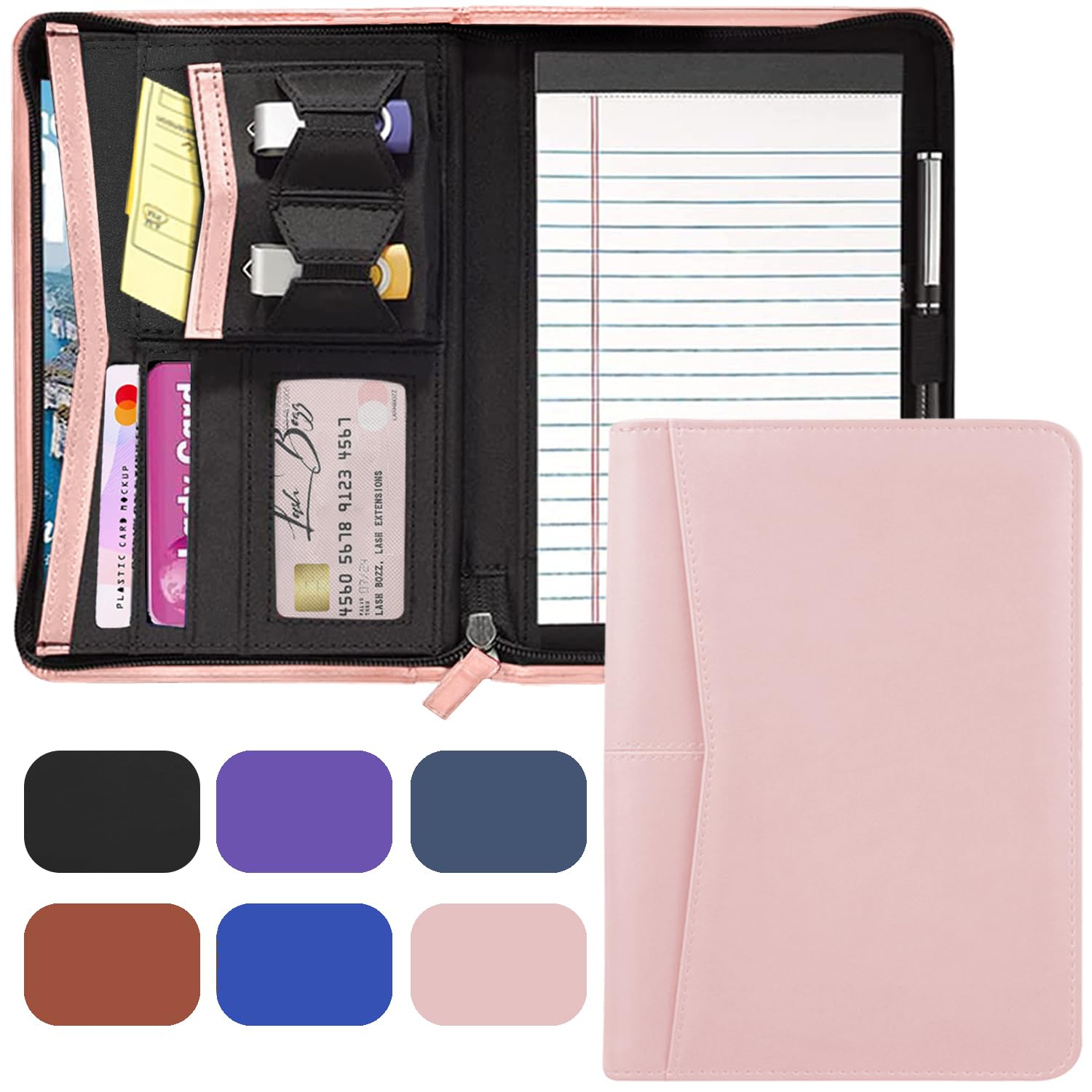 Snapklik.com : Small Portfolio Organizer, A5 Zippered Business ...