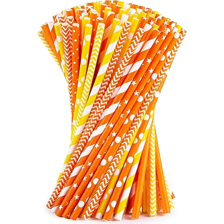Amazon.com: Thanksgiving Dinner Straws (25 Pack) - Fall Leaf Autumn ...
