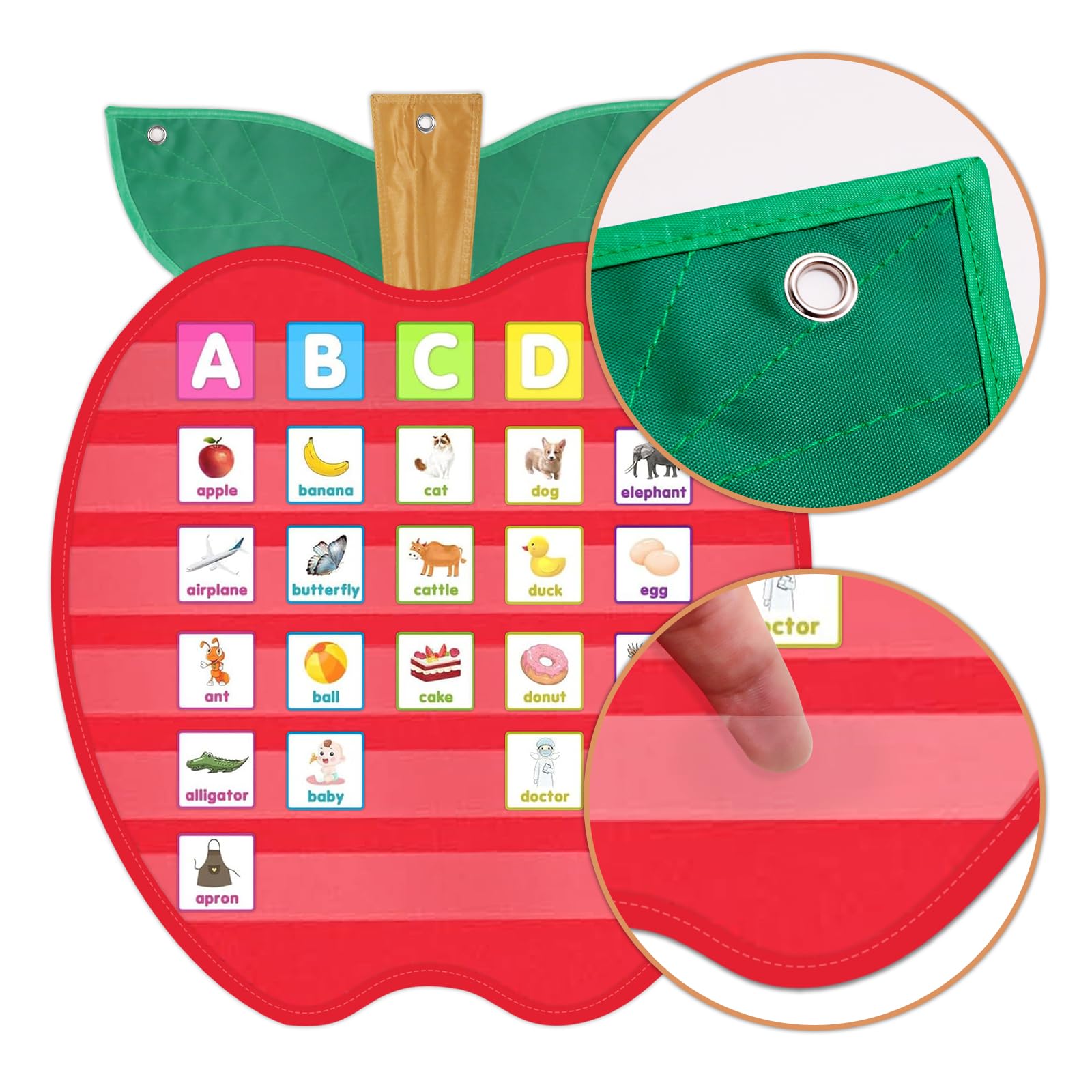 Snapklik.com : Large Pocket Chart For Classroom, 27 12x 33 78" Apple ...