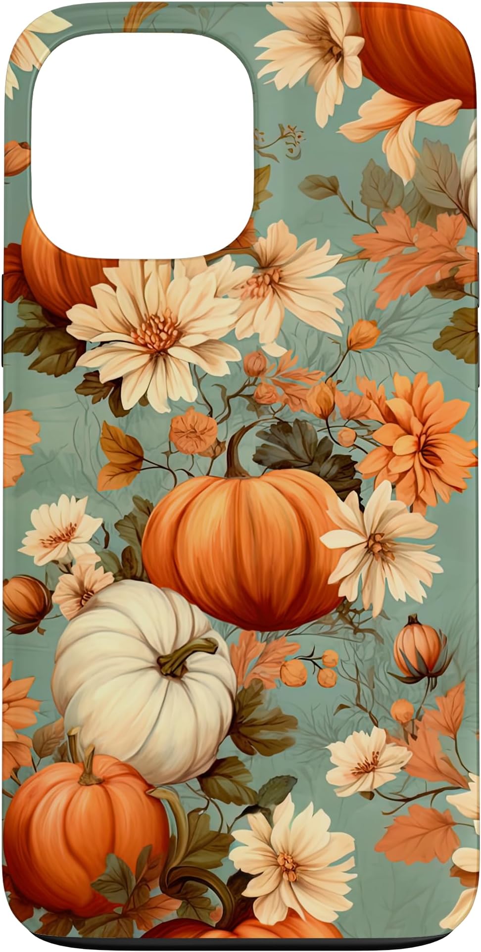Amazon.com: iPhone 13 Pro Max Vintage Autumn Flower Fall Pumpkin Girl ...