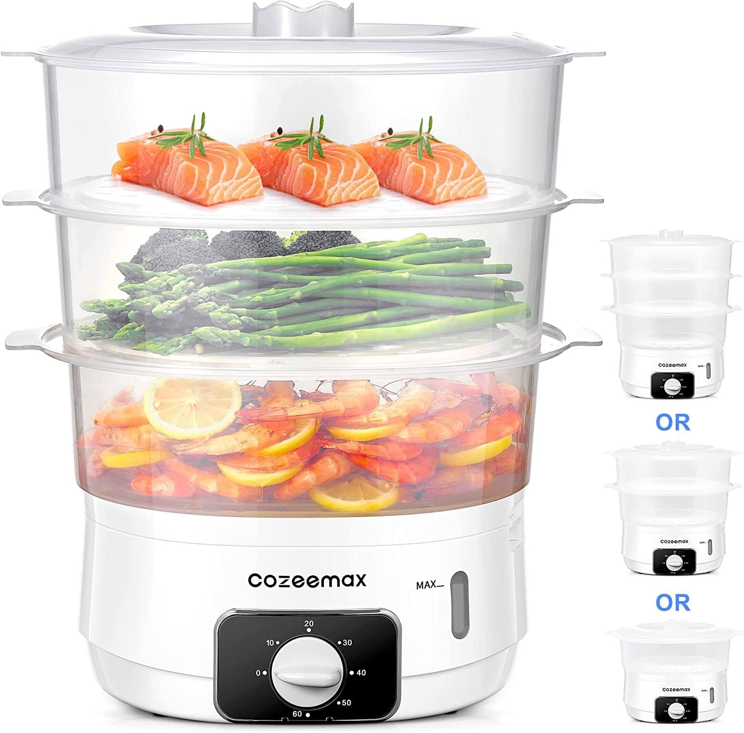 Amazon.com: Deni 7600 3-Tier 9-1/2-Quart Stainless-Steel Digital Food ...