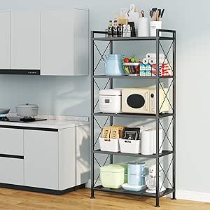 Amazon.com: CXTRYN Metal Storage Rack,Free Standing Kitchen Storage ...